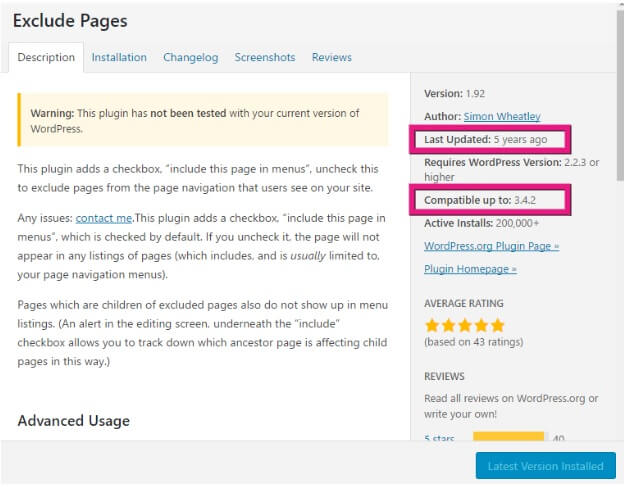 Be Aware of Old WordPress Plugins - They Are Harmful