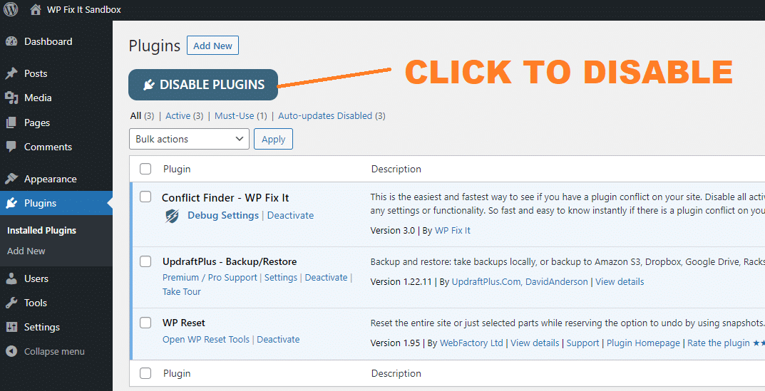 WordPress Conflict Finder Plugin - FREE and EASY to Use